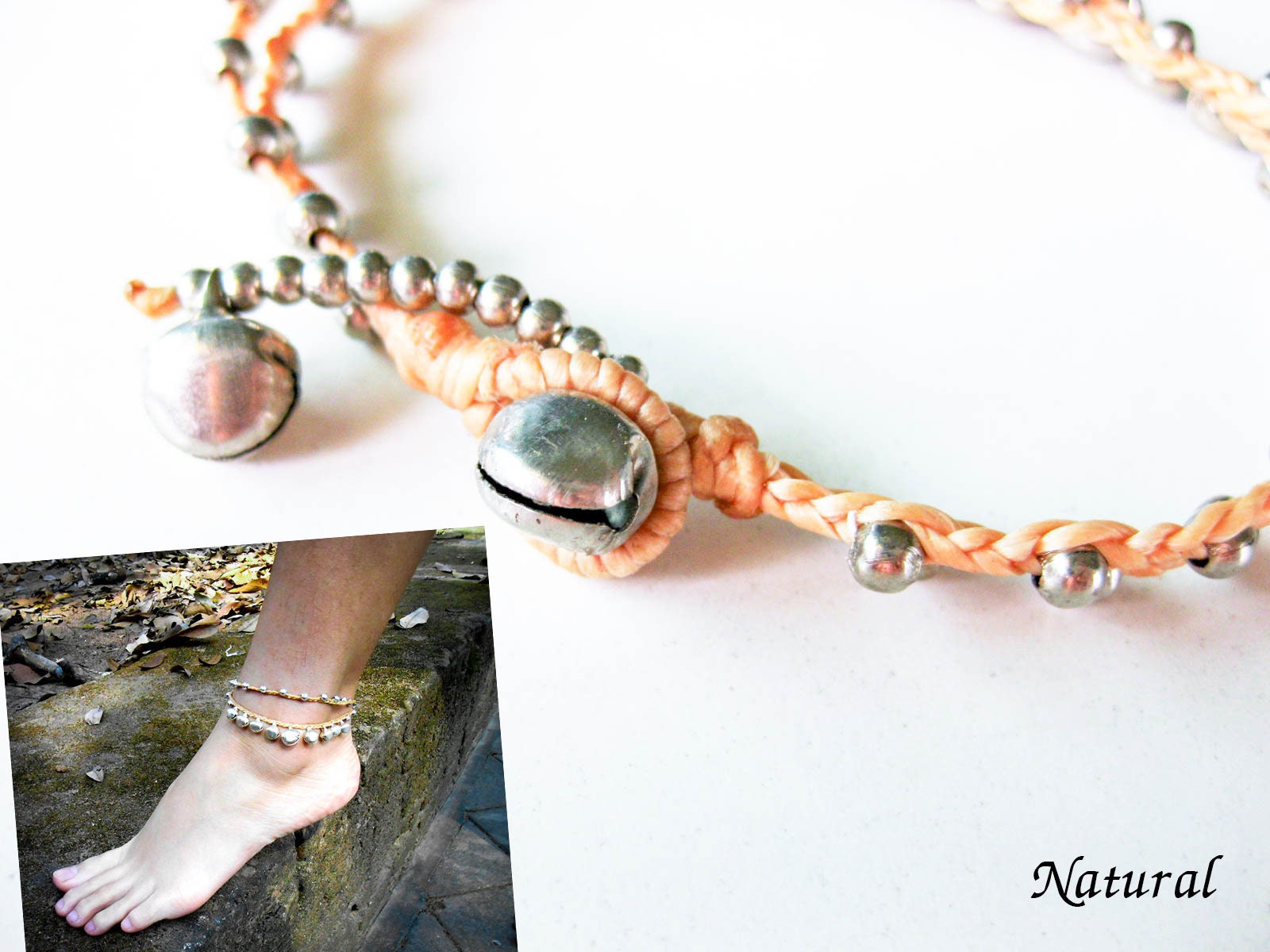 5 Colors Waxed Cotton Cord Anklet With Tiny Bells Nice for Ladies Who ...