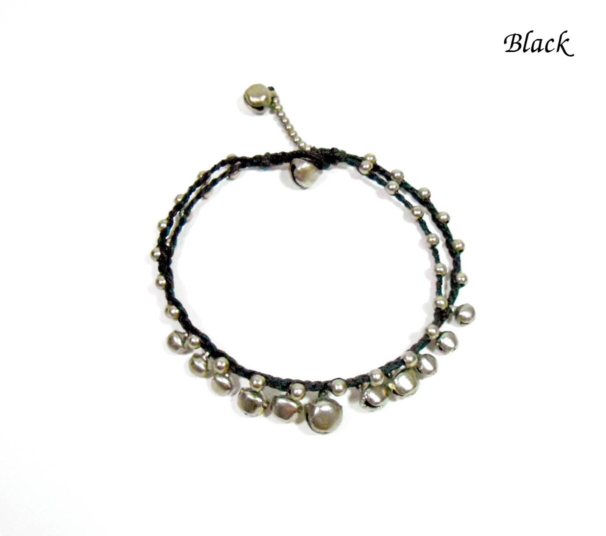 5 Colors Waxed Cotton Cord Anklet With Tiny Bells Nice for Ladies Who ...