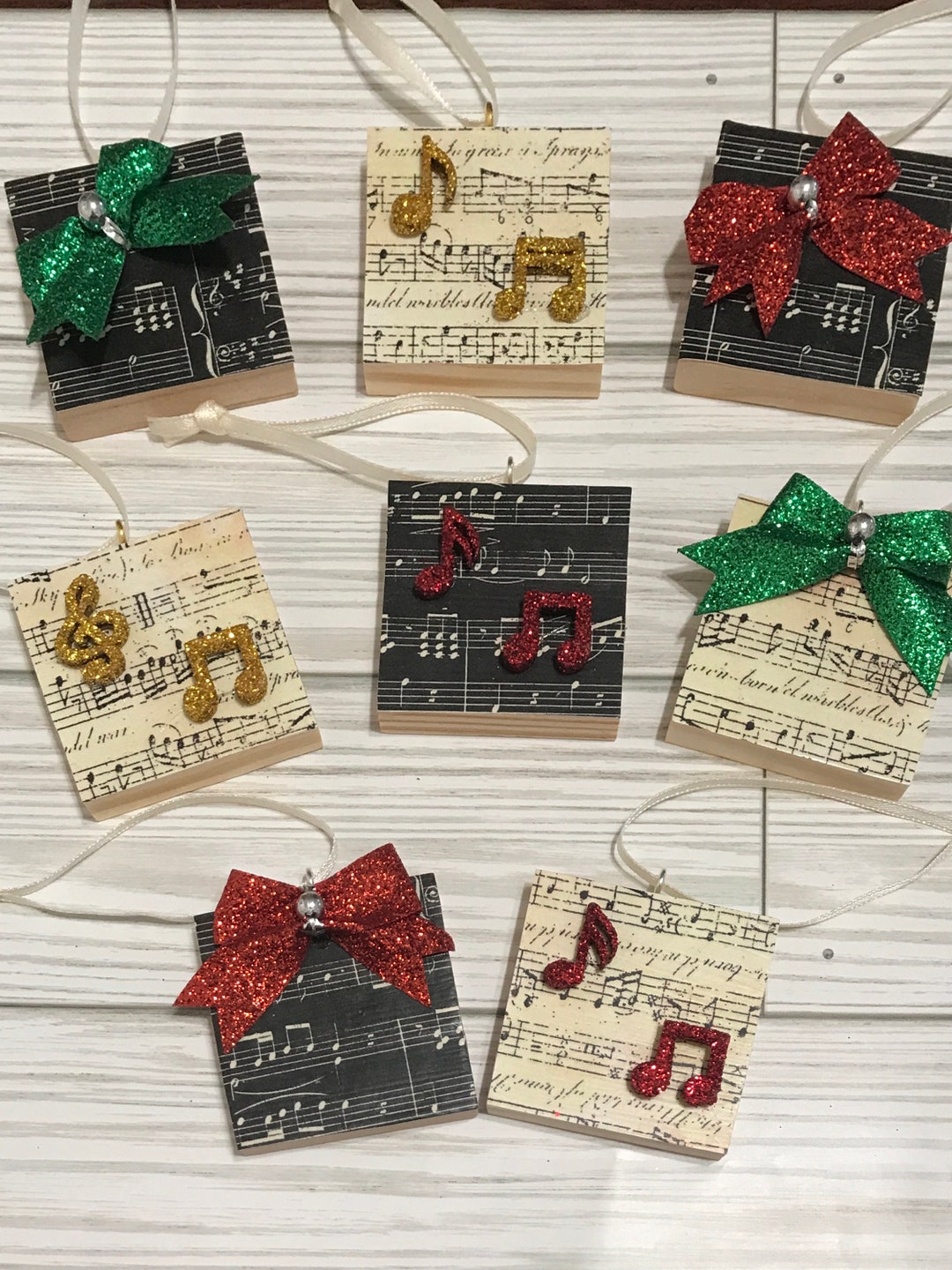Music Note Ornaments - Sheet Music Ornaments - Christmas Ornaments ...