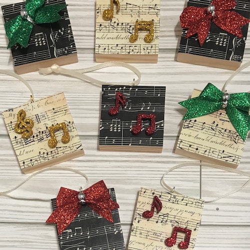Music Note Ornaments Sheet Music Ornaments Christmas - Etsy