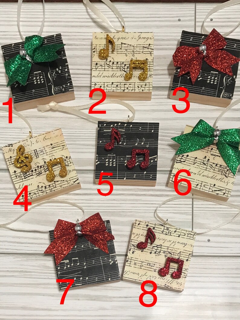 Music Note Ornaments - Sheet Music Ornaments - Christmas Ornaments ...