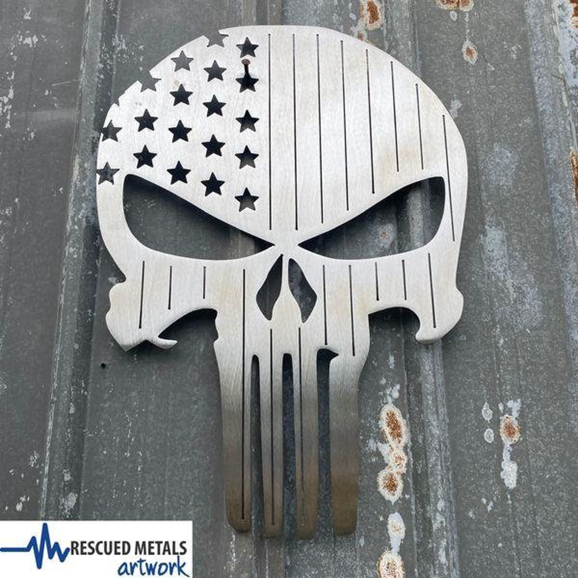 Punisher Skull Flag Metal Wall Art Sign & Gift Decor - Etsy