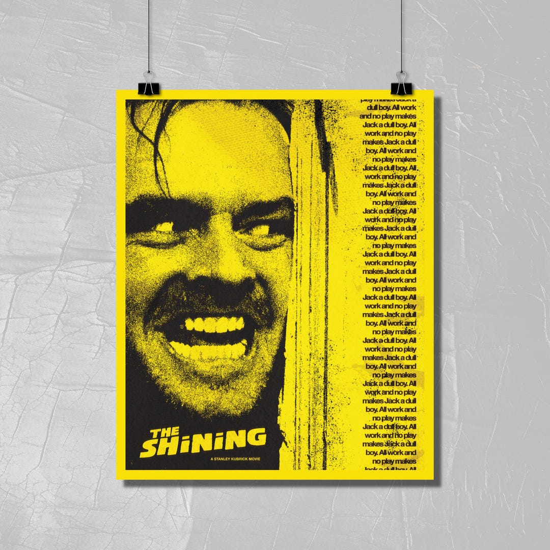 The Shining Poster: Jack Nicholson Horror Art Print, Stanley Kubrick ...