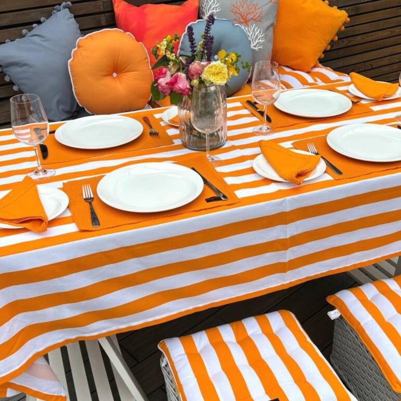 Striped Tablecloth - Etsy