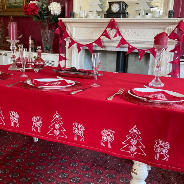 Embroidered Tablecloth - Etsy