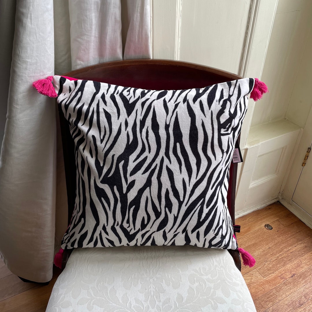 Zebra Cushion, Zebra Printed Cushion, Velvet Zebra Throw Pillow, Safari ...