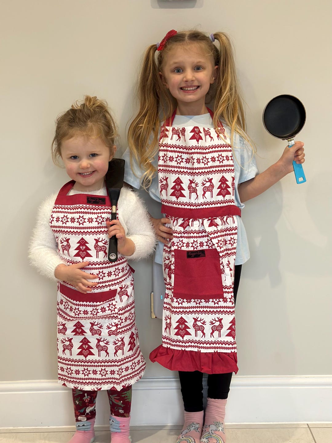 Childrens Red Reindeer Christmas Apron,kids Christmas Aprons,childs ...