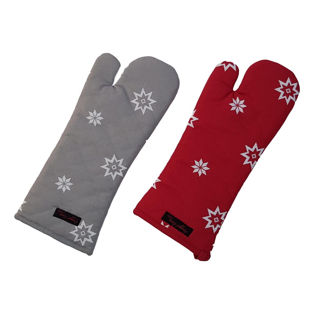 Christmas Aga Oven Gauntlet, Long Oven Glove, Aga Gauntlets Glove ...