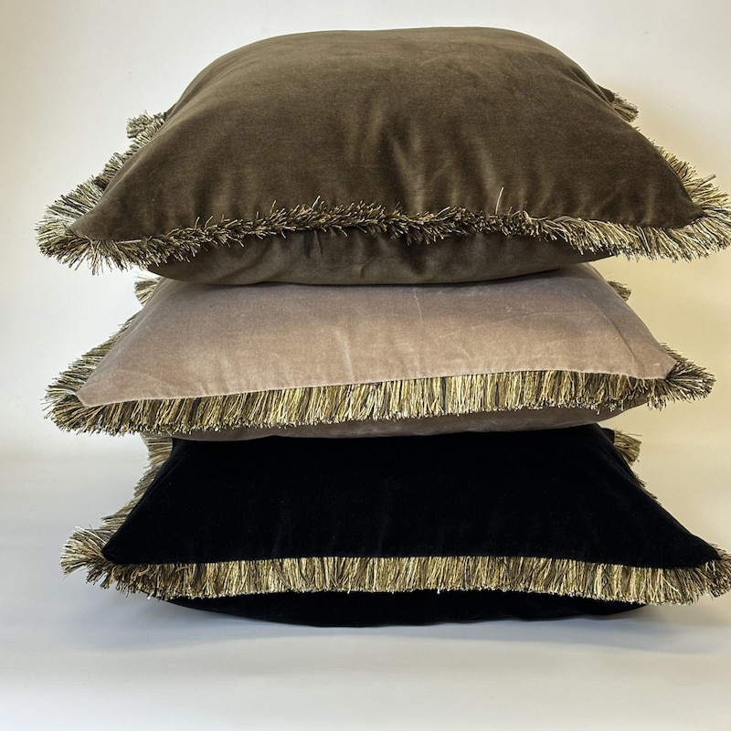Velvet Pillow With Fringe - Etsy