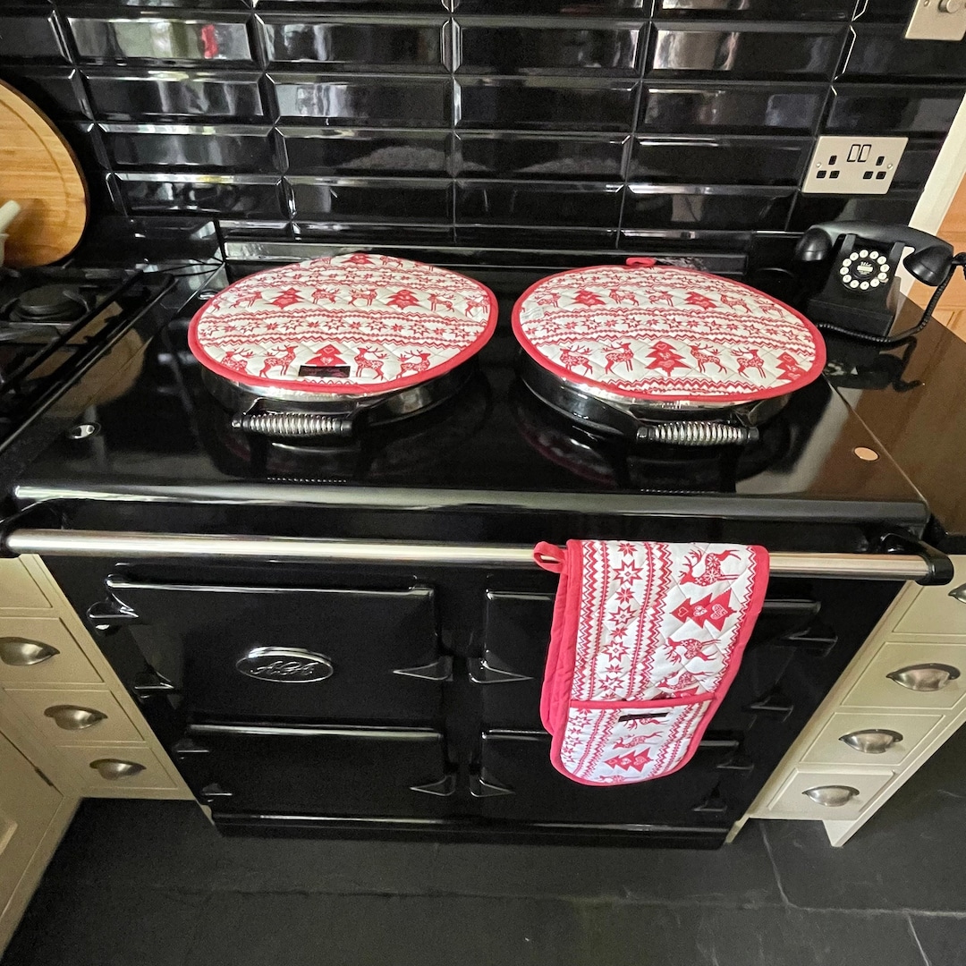 Aga Hob Covers, Christmas Aga Mats Set of 2, Aga Hob Pads, Best Gift, Range Warmers, Kitchen ...