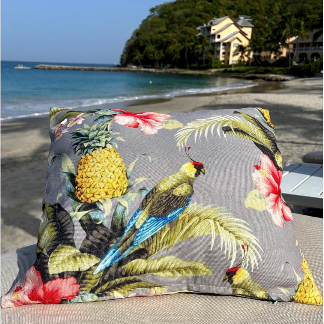 Floral Outdoor Cushions, Botanical Garden Cushions, Waterproof Cushions ...