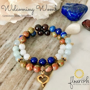 WELCOMING WOMB Gemstone Mala Bracelet\miscarriage Bracelet\fertility ...