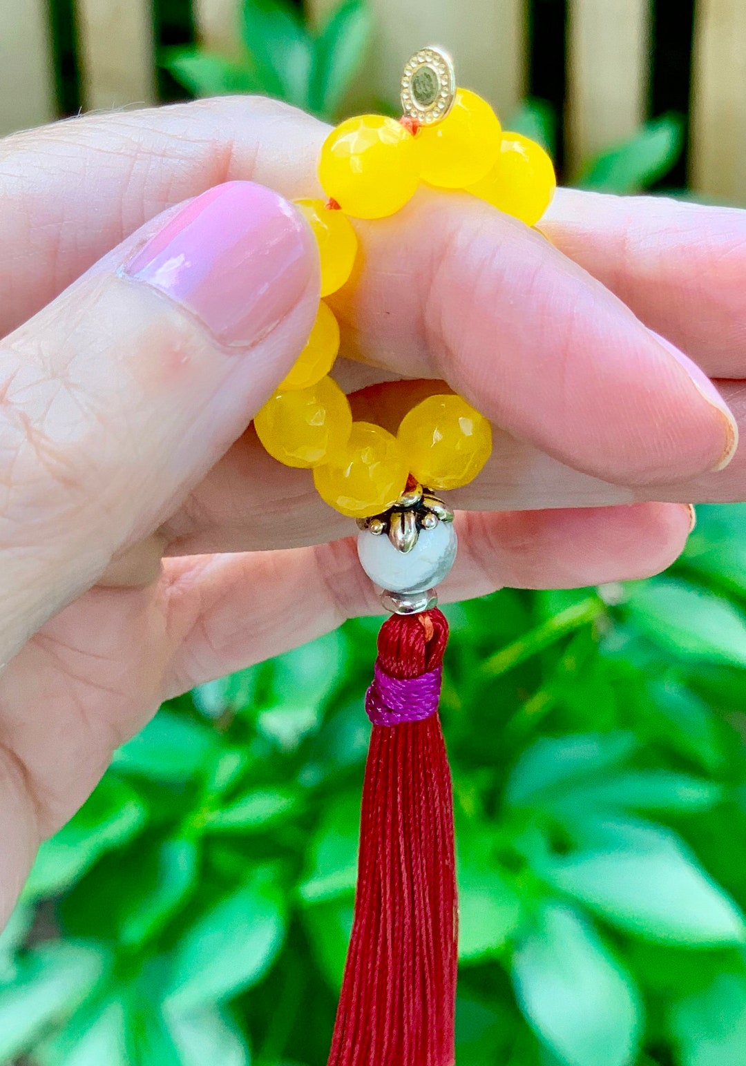 FIDGET MALA ROSARY Fun 10 Point Bead Mala Decade Rosary Fidget Yellow ...