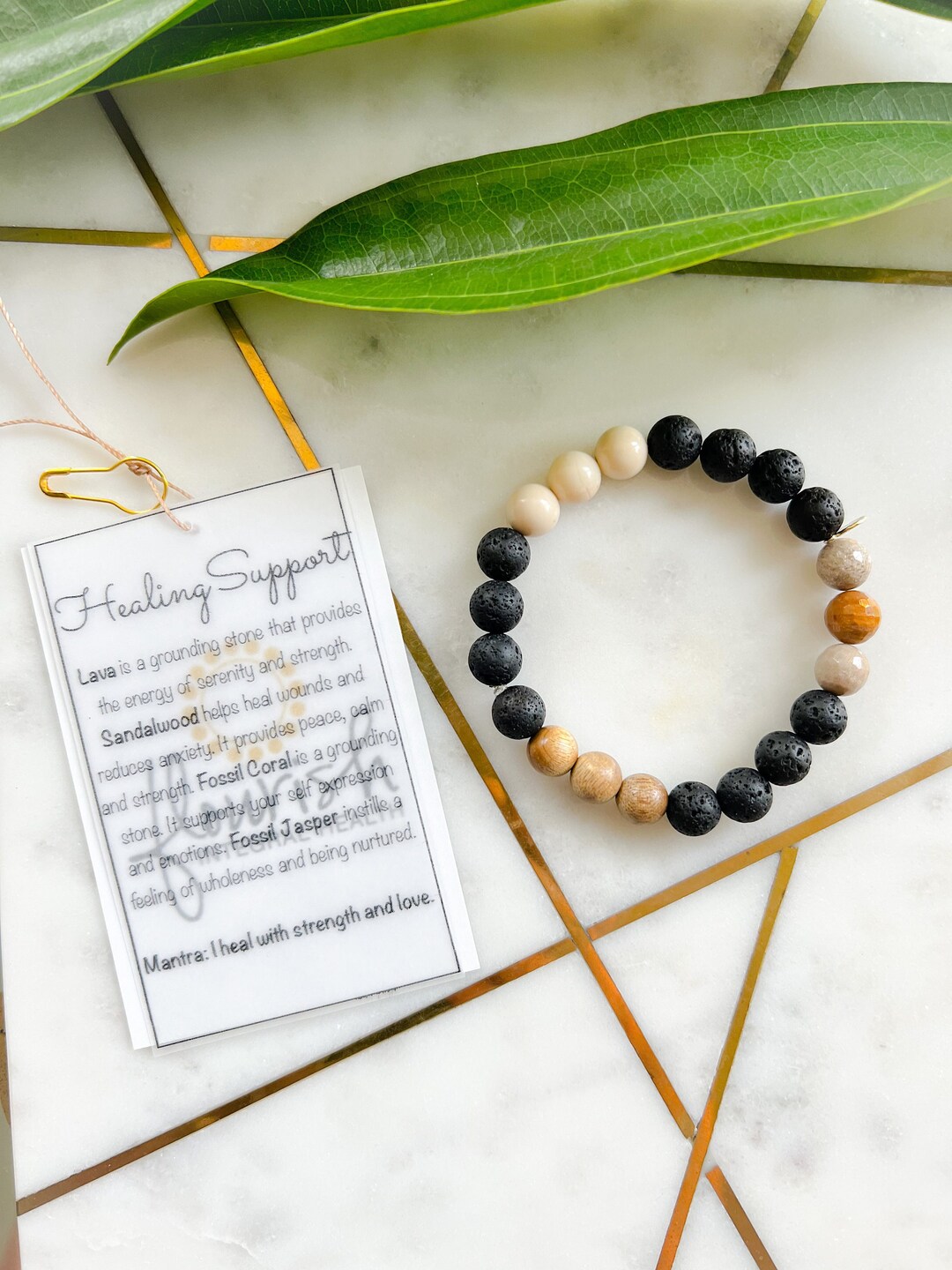 HEALING SUPPORT II Gemstone Bracelet\beaded Stretch Bracelet\gift for Healing Patient\sandalwood ...