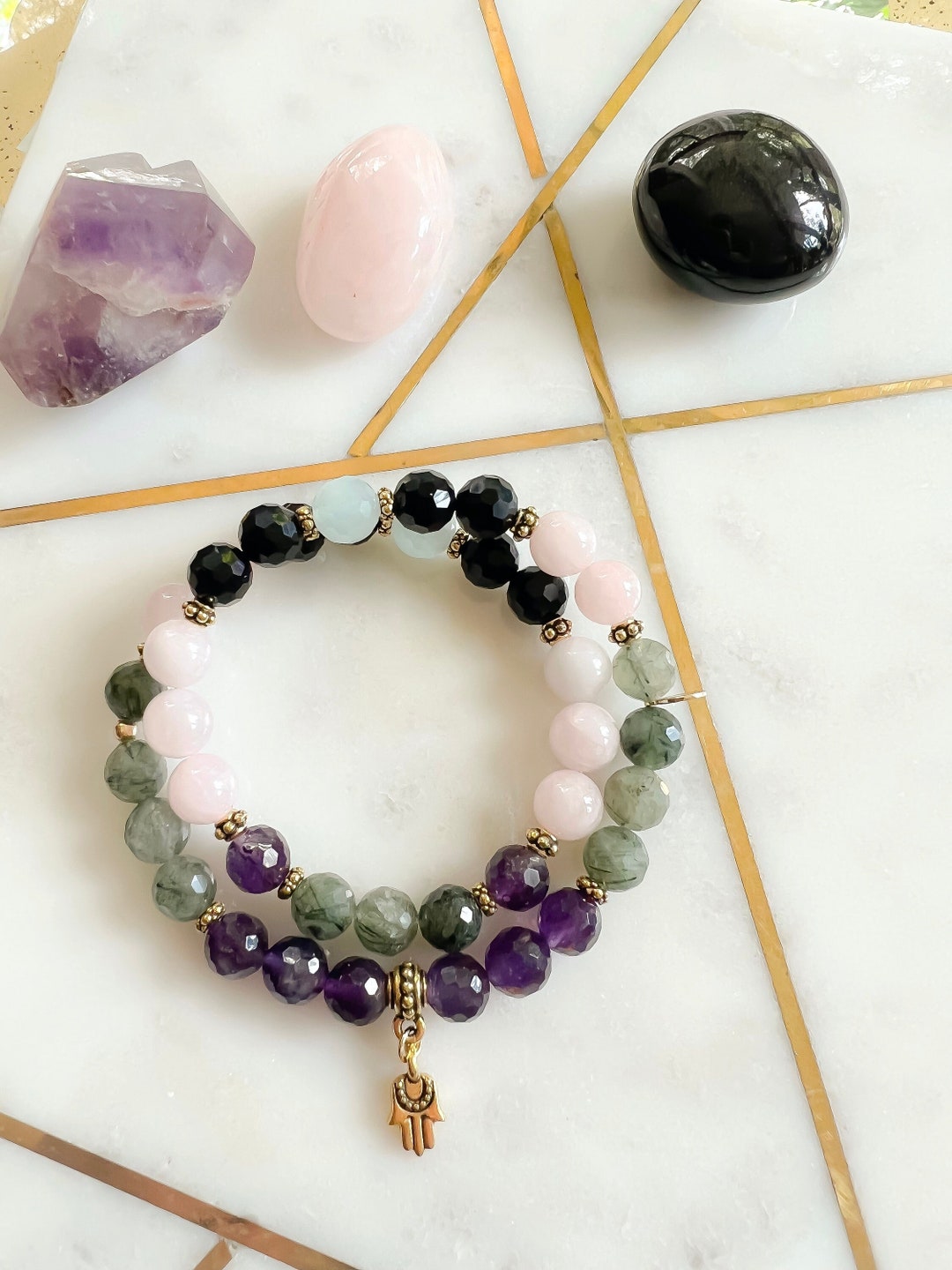 POSITIVE and STRONG Gemstone Mala Bracelet\crystal Healing\healing ...