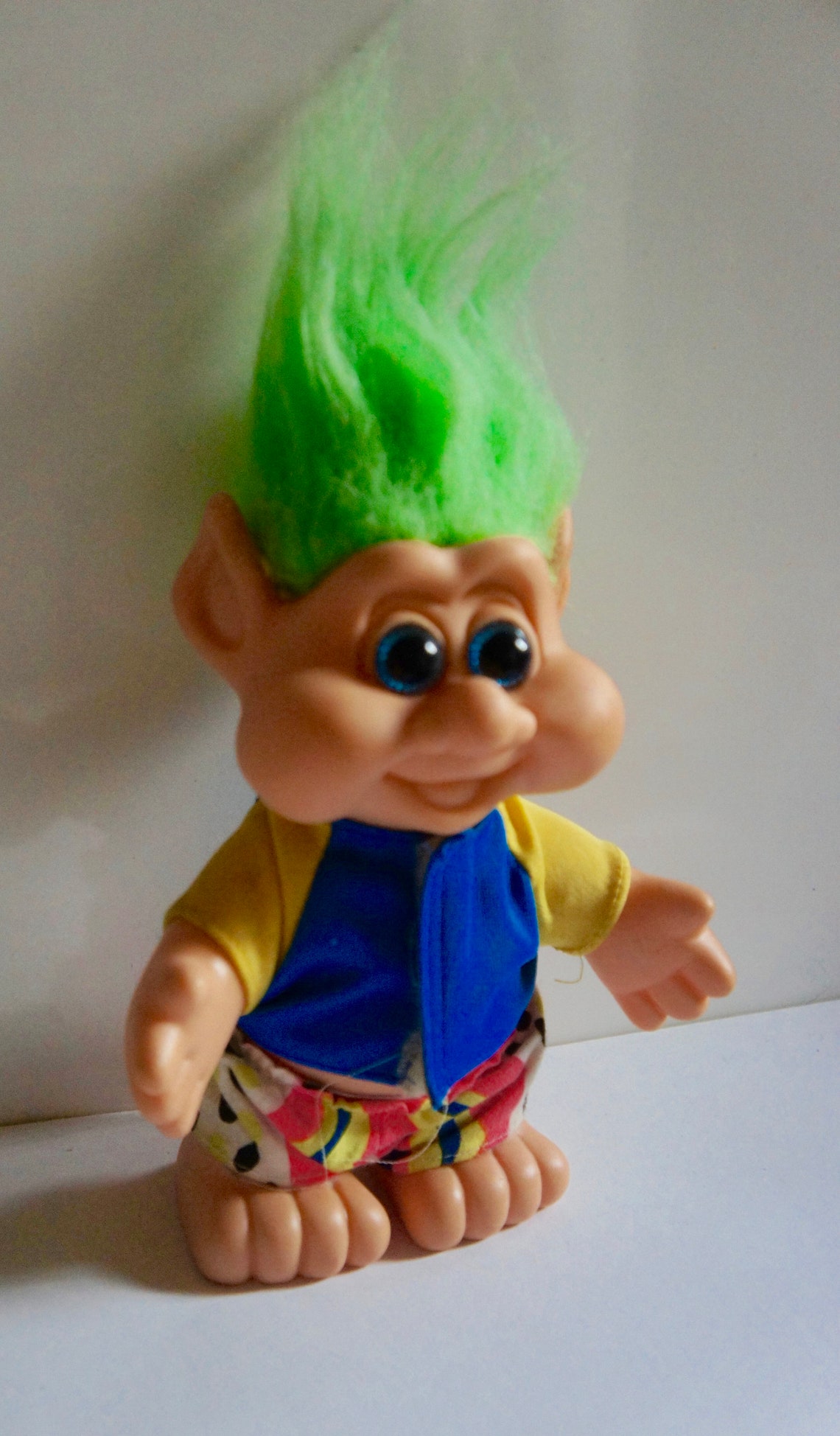 Vintage Large 1991 ITB Green Hair Plastic Troll Doll - Etsy