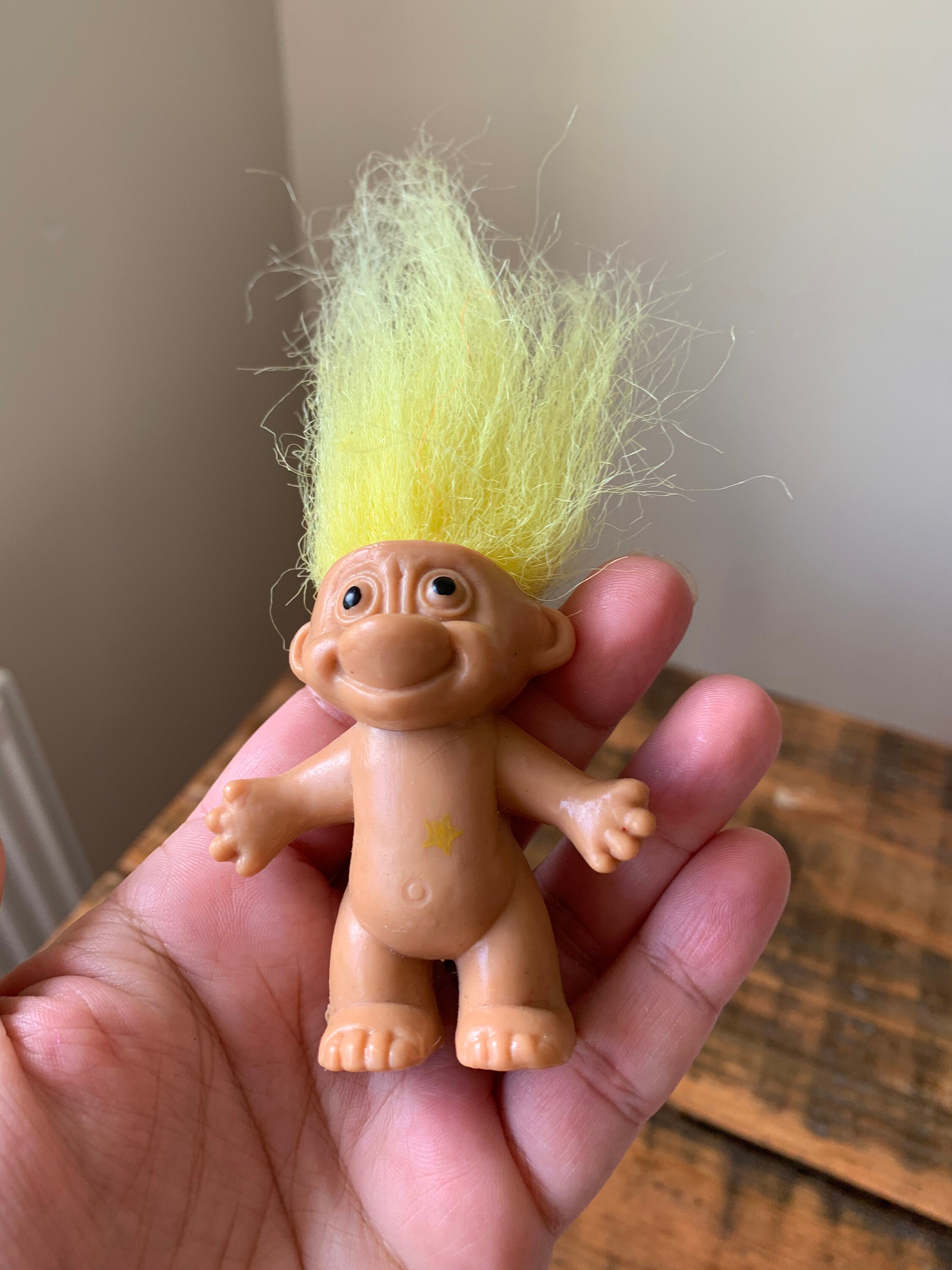 Vintage década de 1980 década de 1990 Pelo amarillo Troll - Etsy España