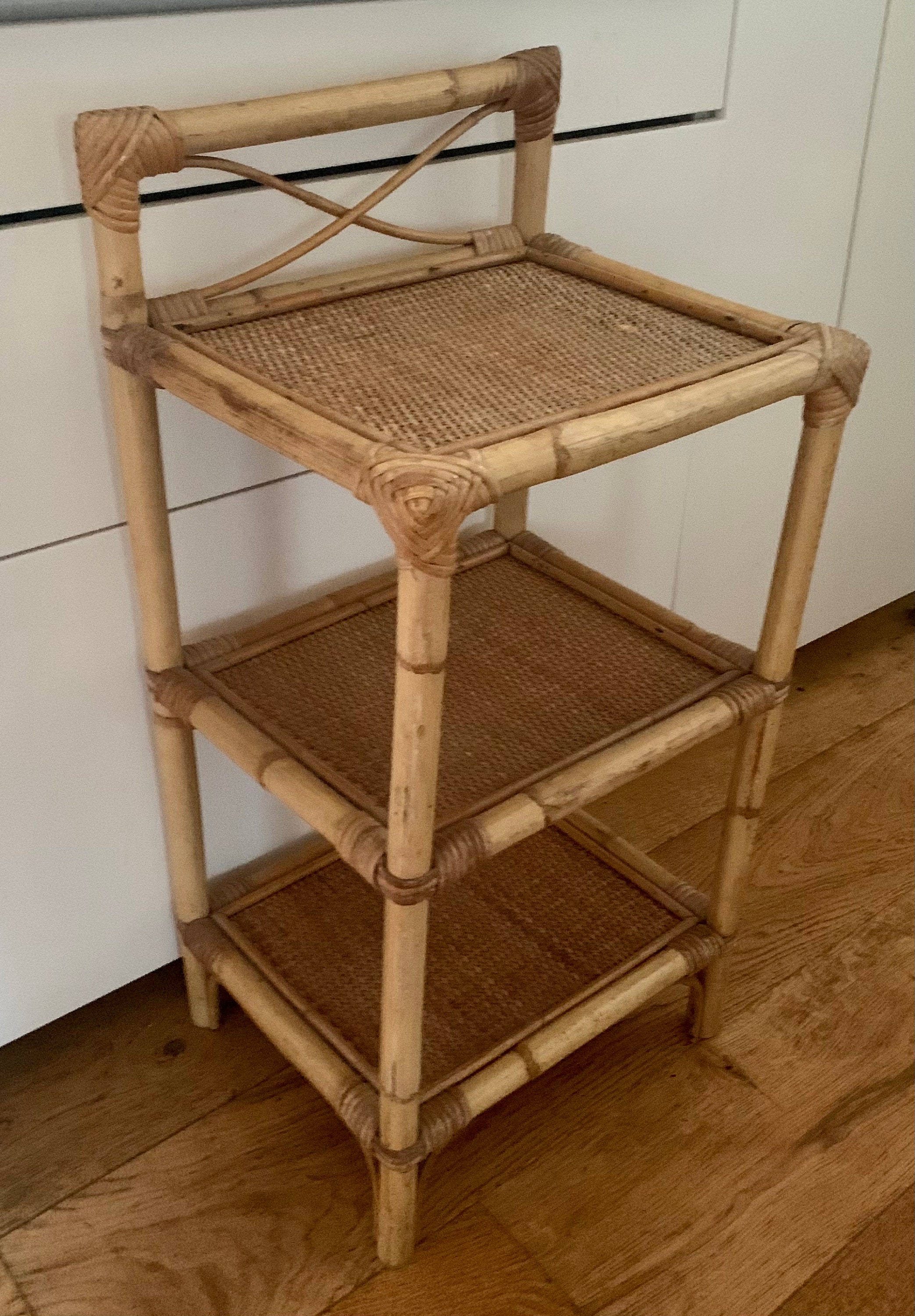 Vintage 1970s Bamboo Wicker Cane Cane Work Three Tier - Etsy