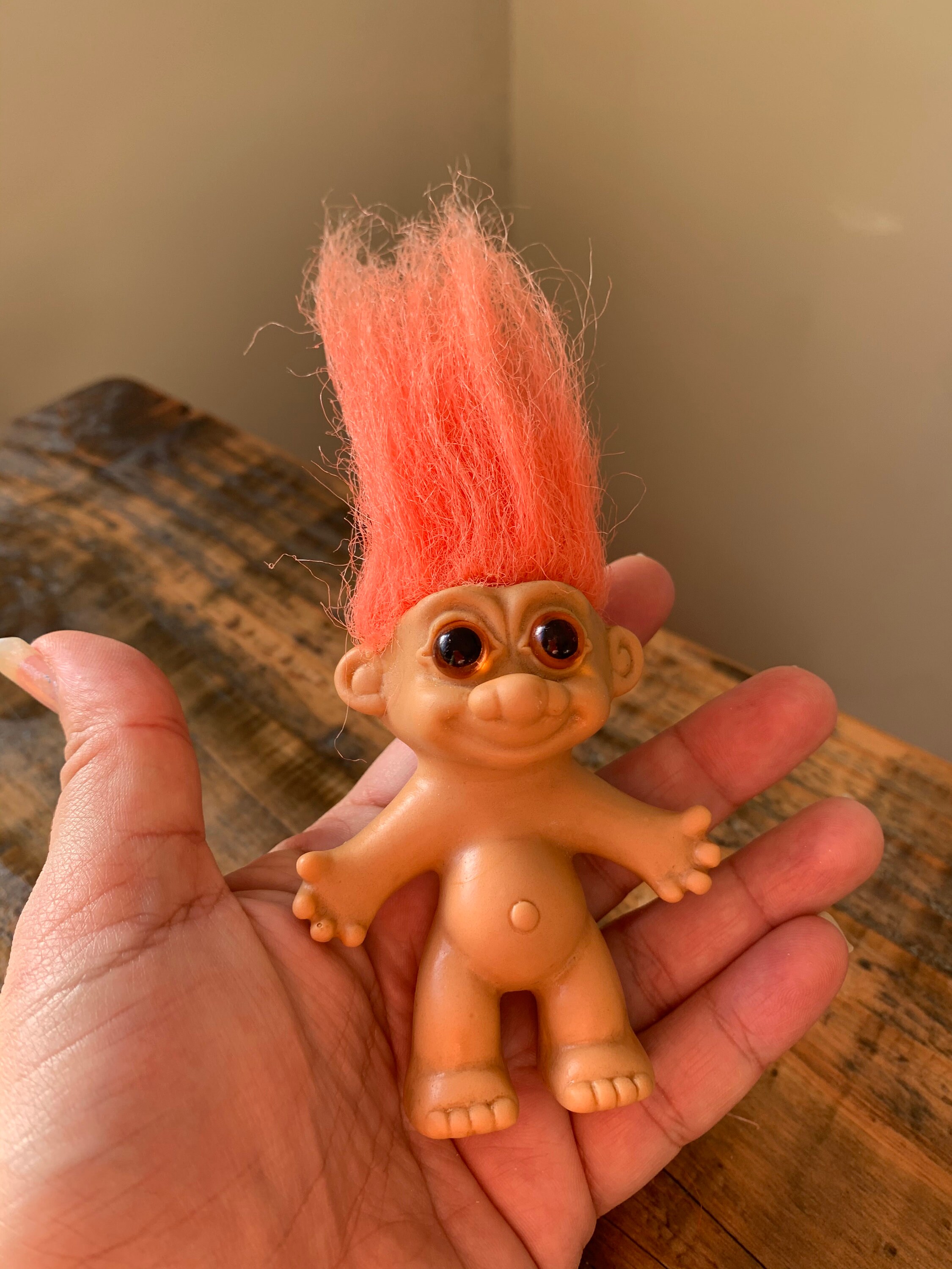 Vintage 1980s 1990s Big Eyes Orange Hair Troll Doll | Etsy