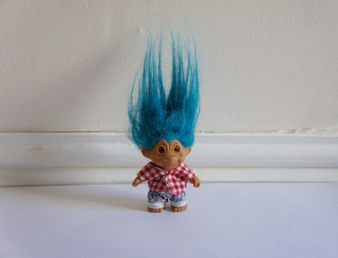 Vintage, 1980s, 1990s, Blue, Teal, Hair, Dude, Troll, Doll, Figure, In ...