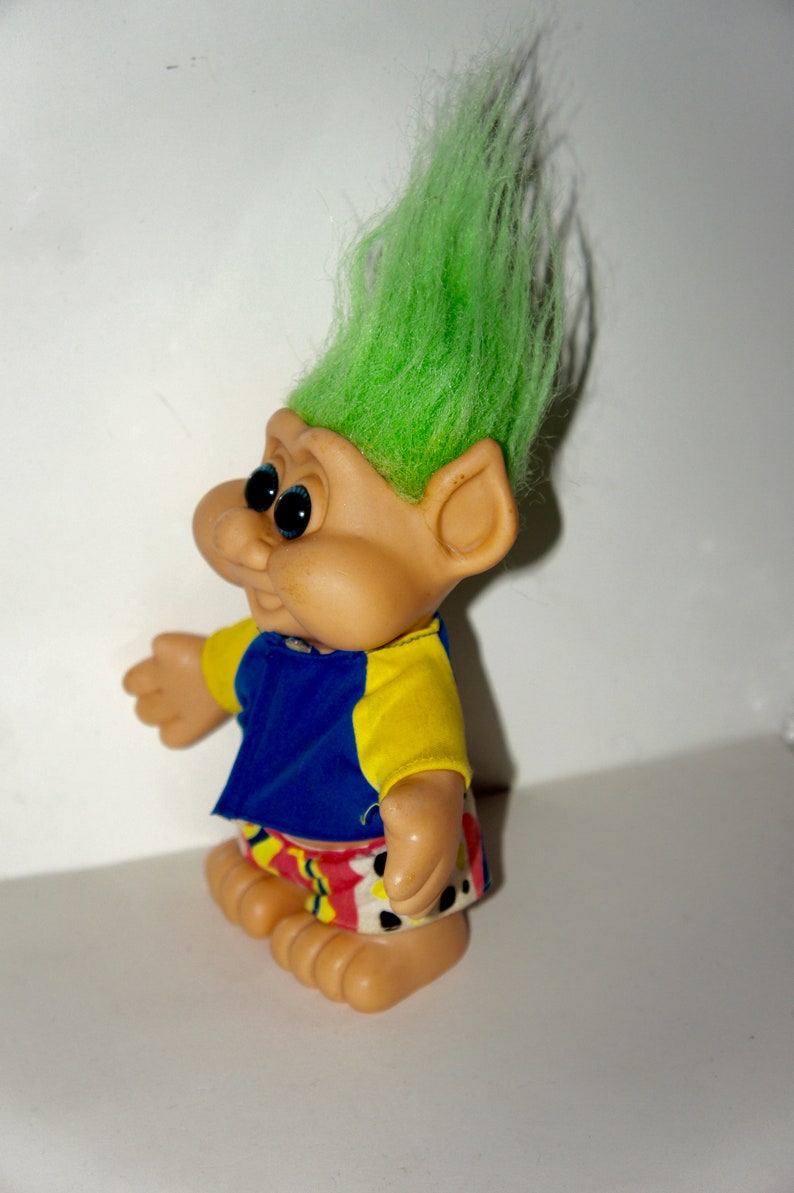 Vintage Large 1991 ITB Green Hair Plastic Troll Doll - Etsy
