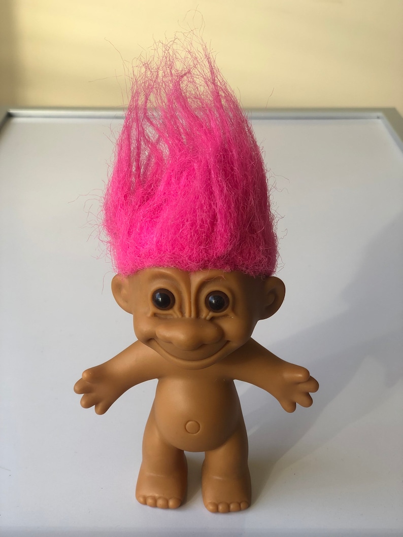Vintage 1980s 1990s Russ pink Hair Troll Doll Figure | Etsy