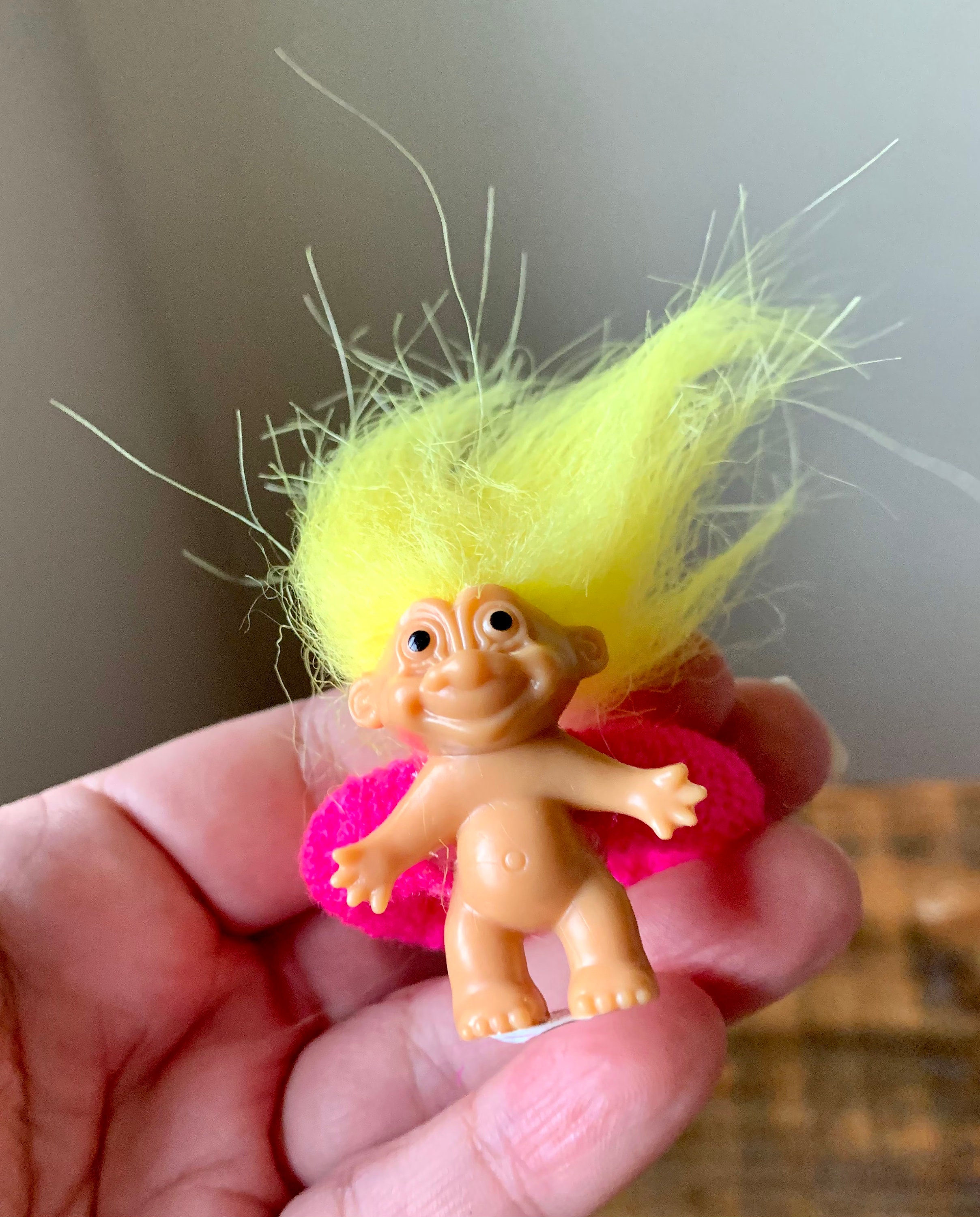 Vintage 1980s 1990s Yellow Hair Plastic Mini Troll | Etsy