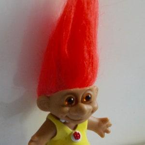 Vintage, 1980s, 1990s, Orange, Hair, Yellow Dress, Girl, Troll, Doll ...