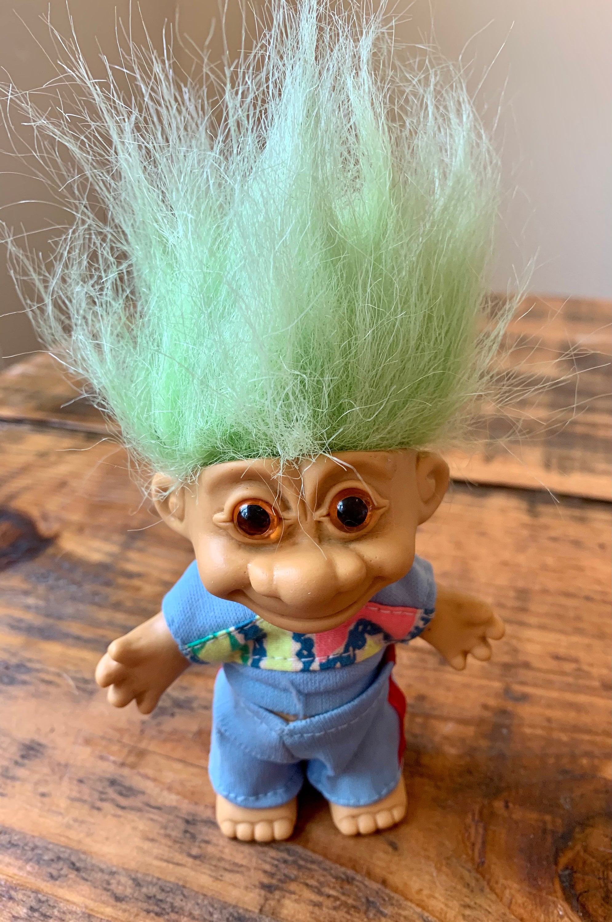 Vintage 1980s 1990s Green Hair Plastic Troll Doll - Etsy UK
