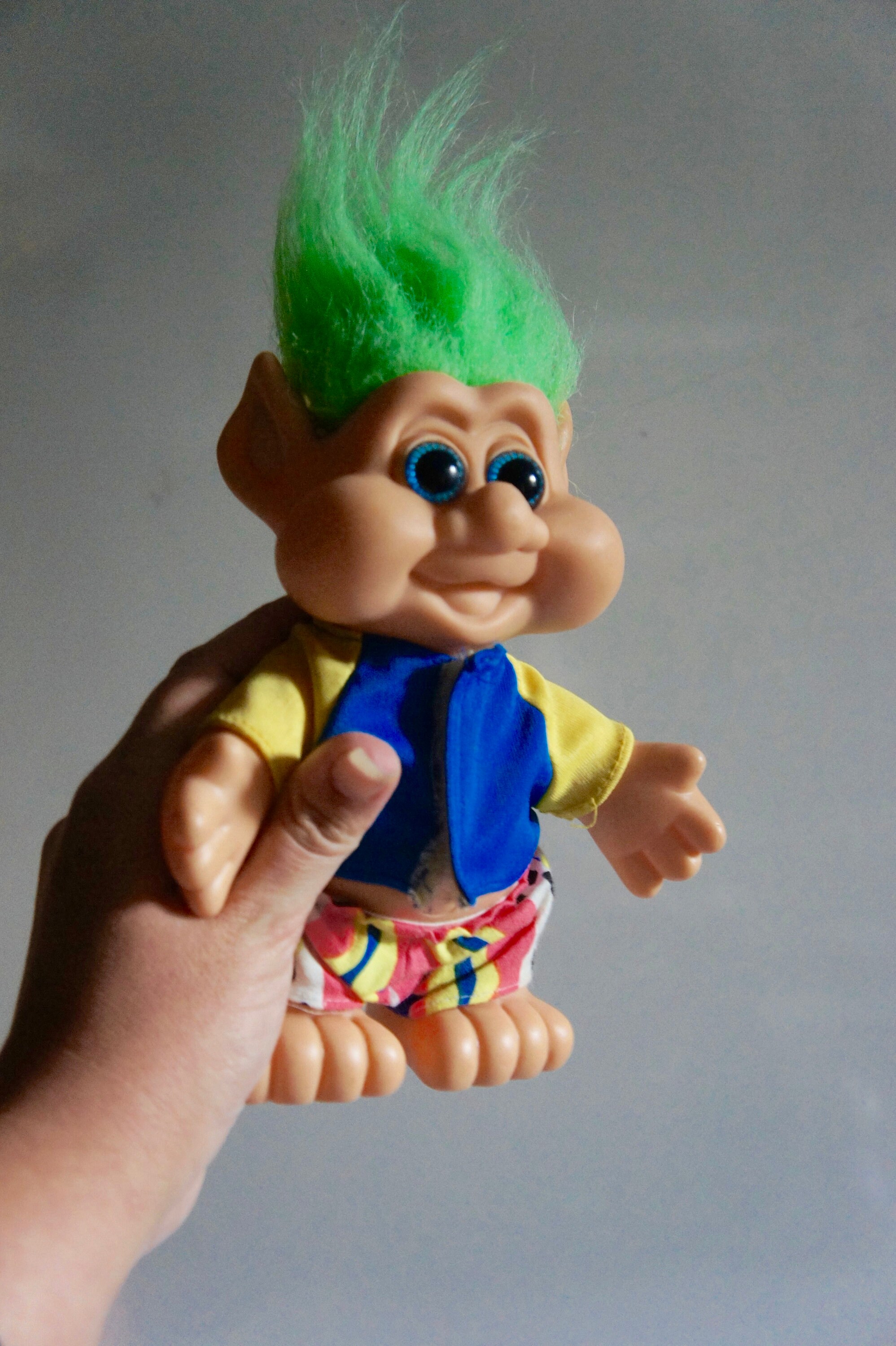 Vintage Large 1991 ITB Green Hair Plastic Troll Doll - Etsy