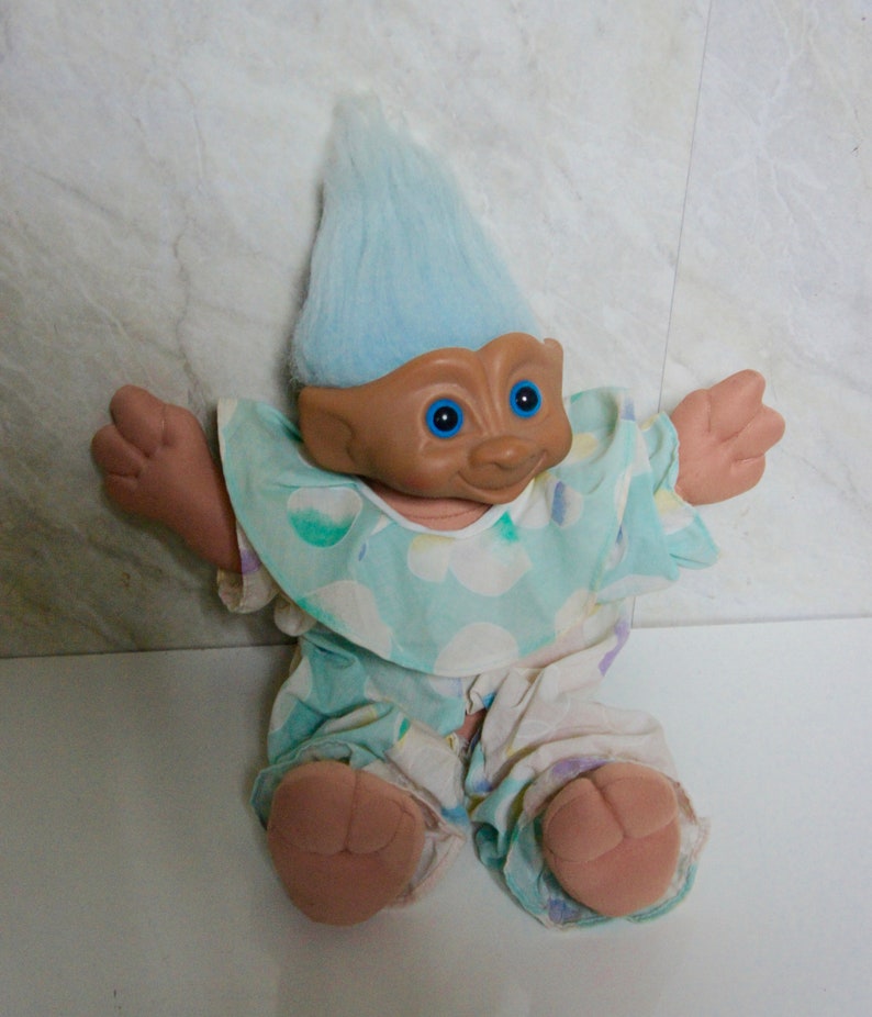 Large Vintage 1992 Ace Novelty Co Inc Blue Hair Troll - Etsy