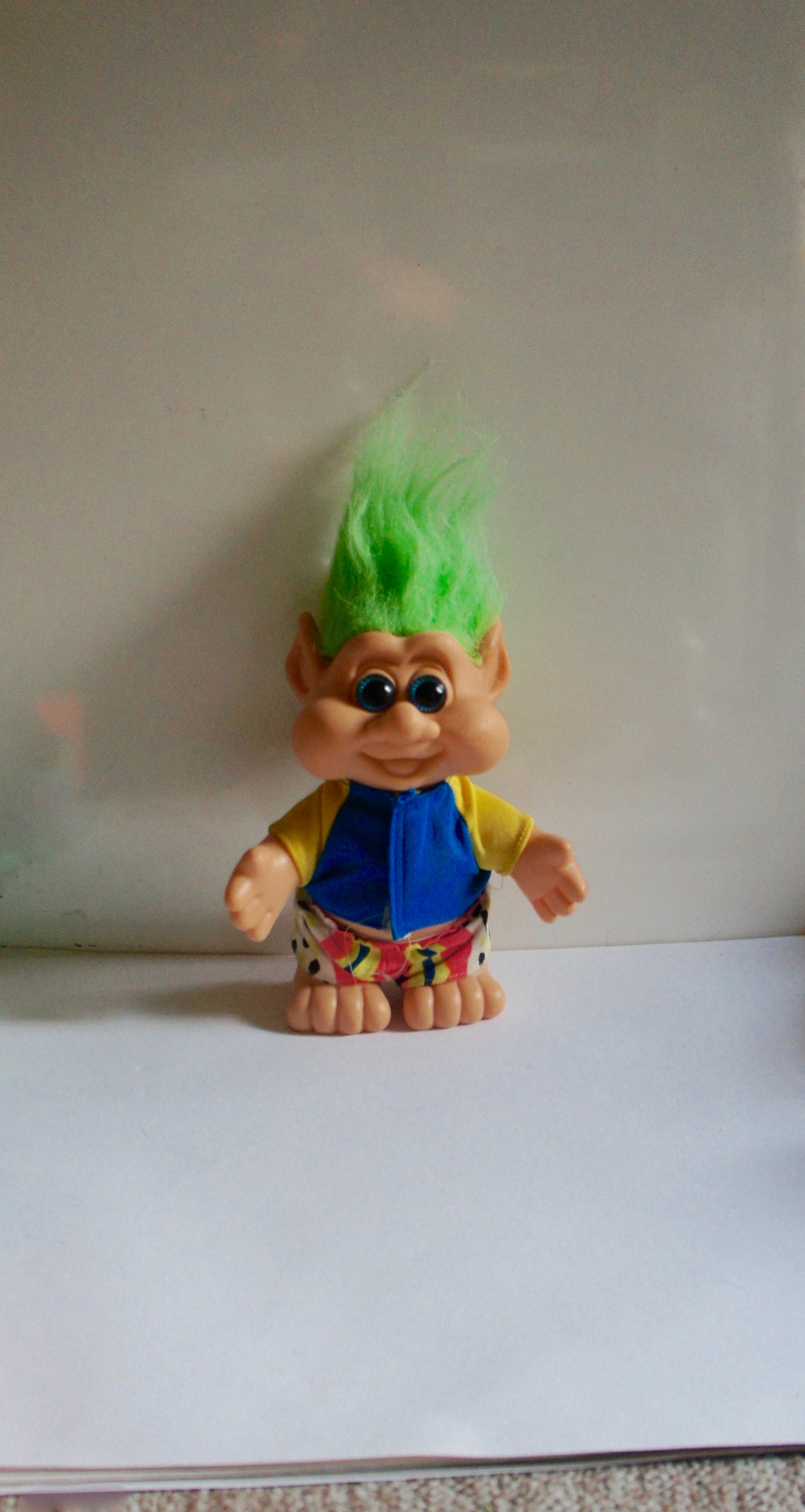 Vintage Large 1991 ITB Green Hair Plastic Troll Doll - Etsy