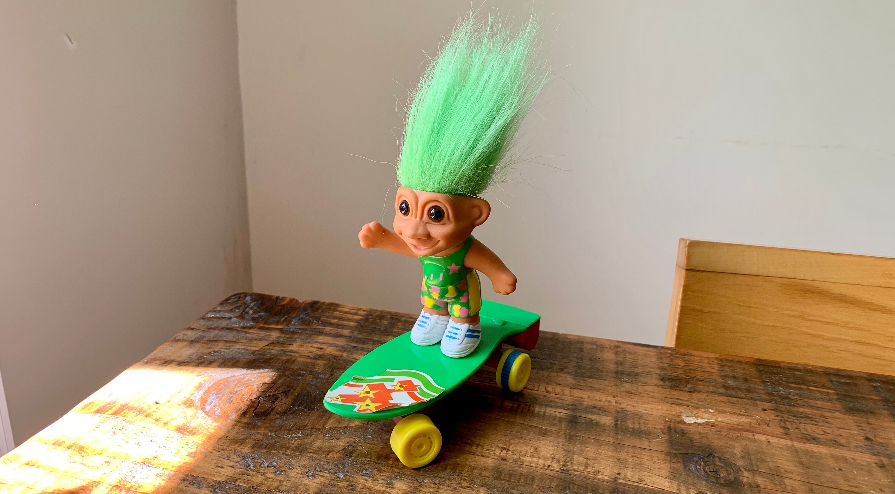 Vintage 1980s 1990s Green Hair Troll Skater Skateboard | Etsy