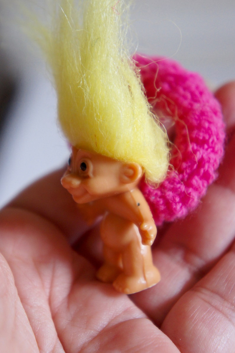 Vintage 1980s 1990s Yellow Hair Plastic Mini Troll - Etsy
