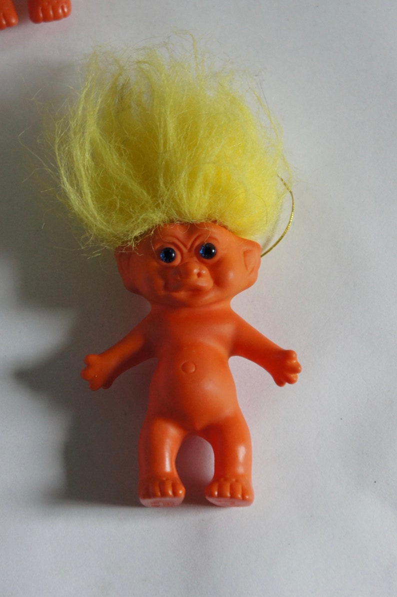 Pair of Vintage 1980s 1990s Blue And Yellow Hair Troll | Etsy