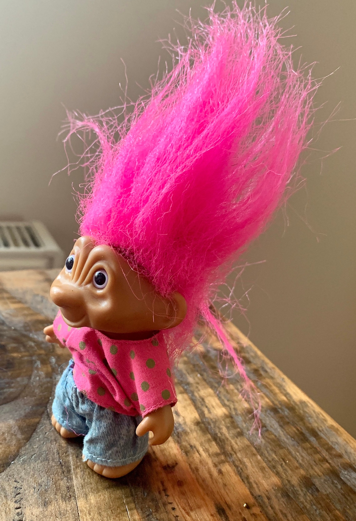 Vintage 1980s 1990s Pink Hair Troll Doll Figure in Pink - Etsy