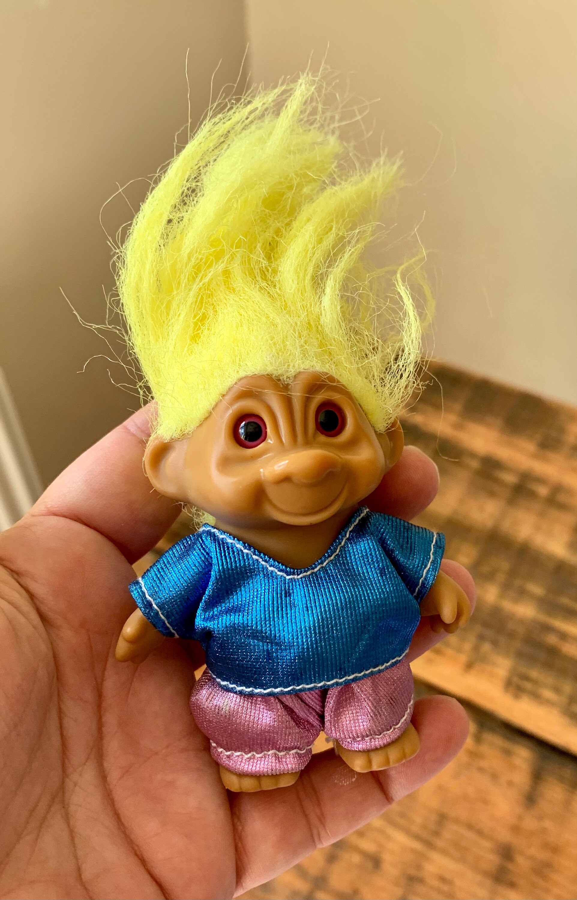 Vintage 1980s 1990s Yellow Hair Troll Doll Figure in - Etsy