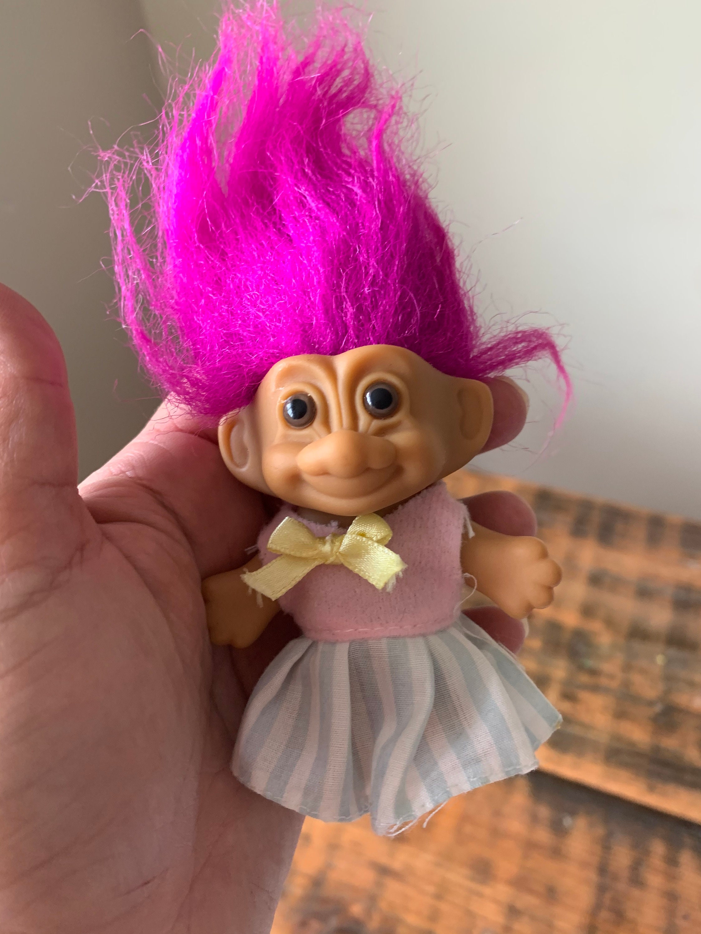 Vintage 1992 Pink Purple Hair Russ Troll Doll Figure | Etsy