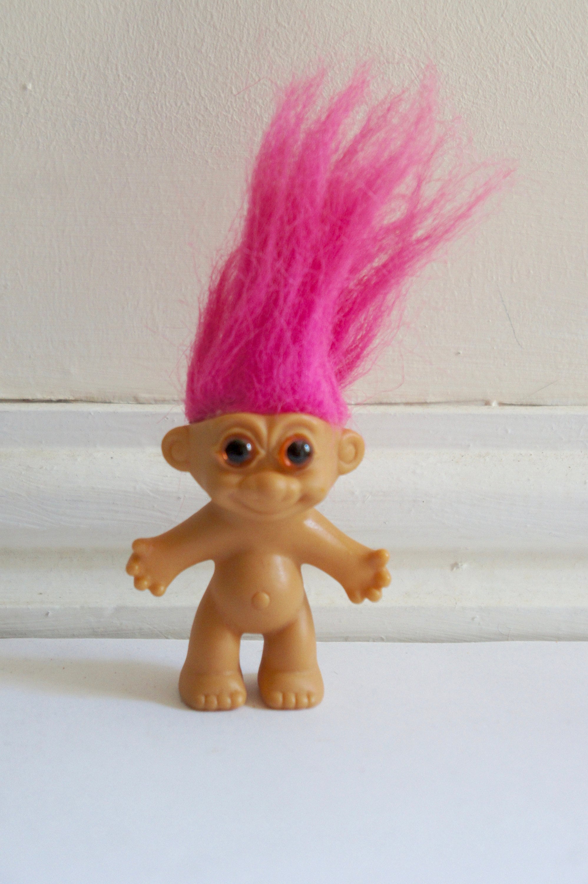 Vintage 1980s 1990s Big Eyes Pink Hair Troll Doll - Etsy