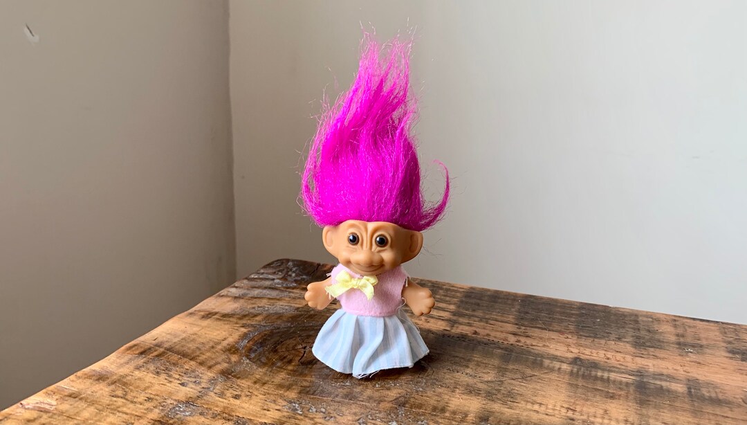 Vintage 1992 Pink Purple Hair Russ Troll Doll Figure - Etsy