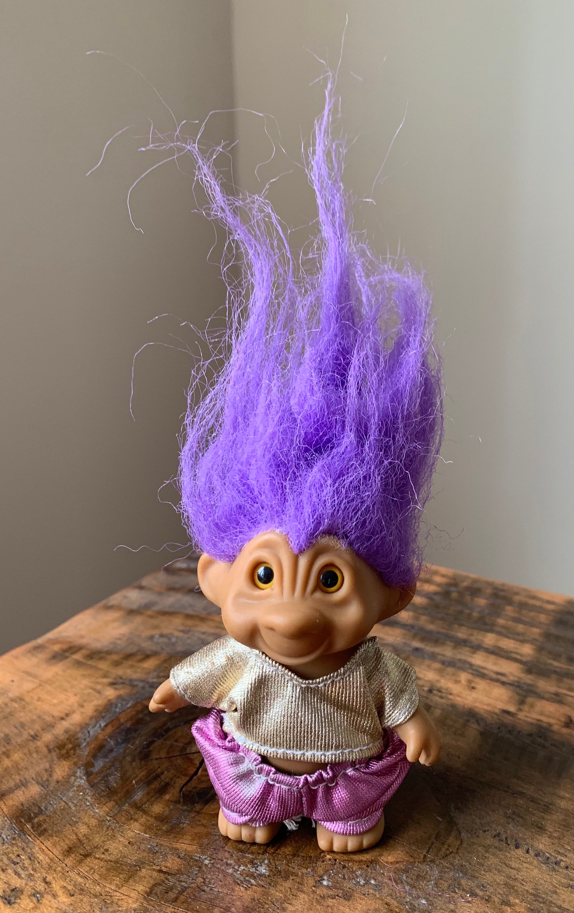 Vintage 1980s 1990s Purple Hair Troll Doll Figure in - Etsy