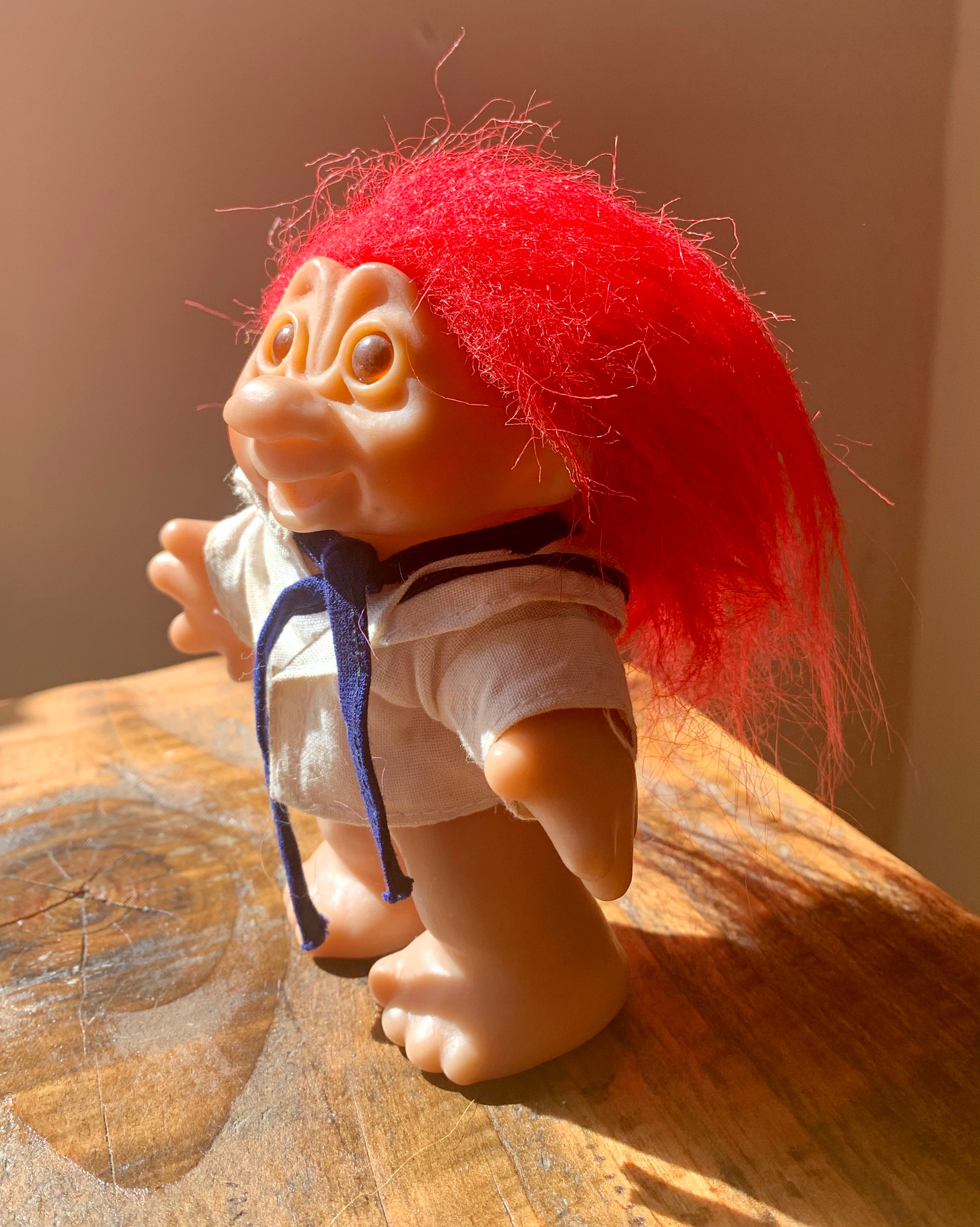 Vintage década de 1980 Dam Pelo Rojo Troll en chaqueta de - Etsy España