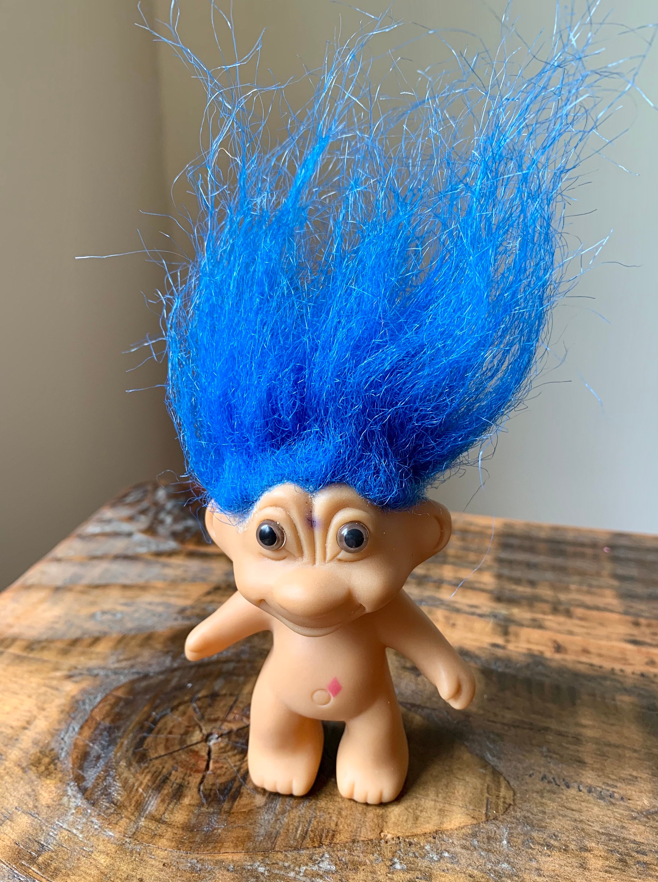 Vintage 1980s 1990s Cabello Azul Troll Muñeca En Forma - Etsy España