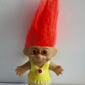 Vintage, 1980s, 1990s, Orange, Hair, Yellow Dress, Girl, Troll, Doll ...