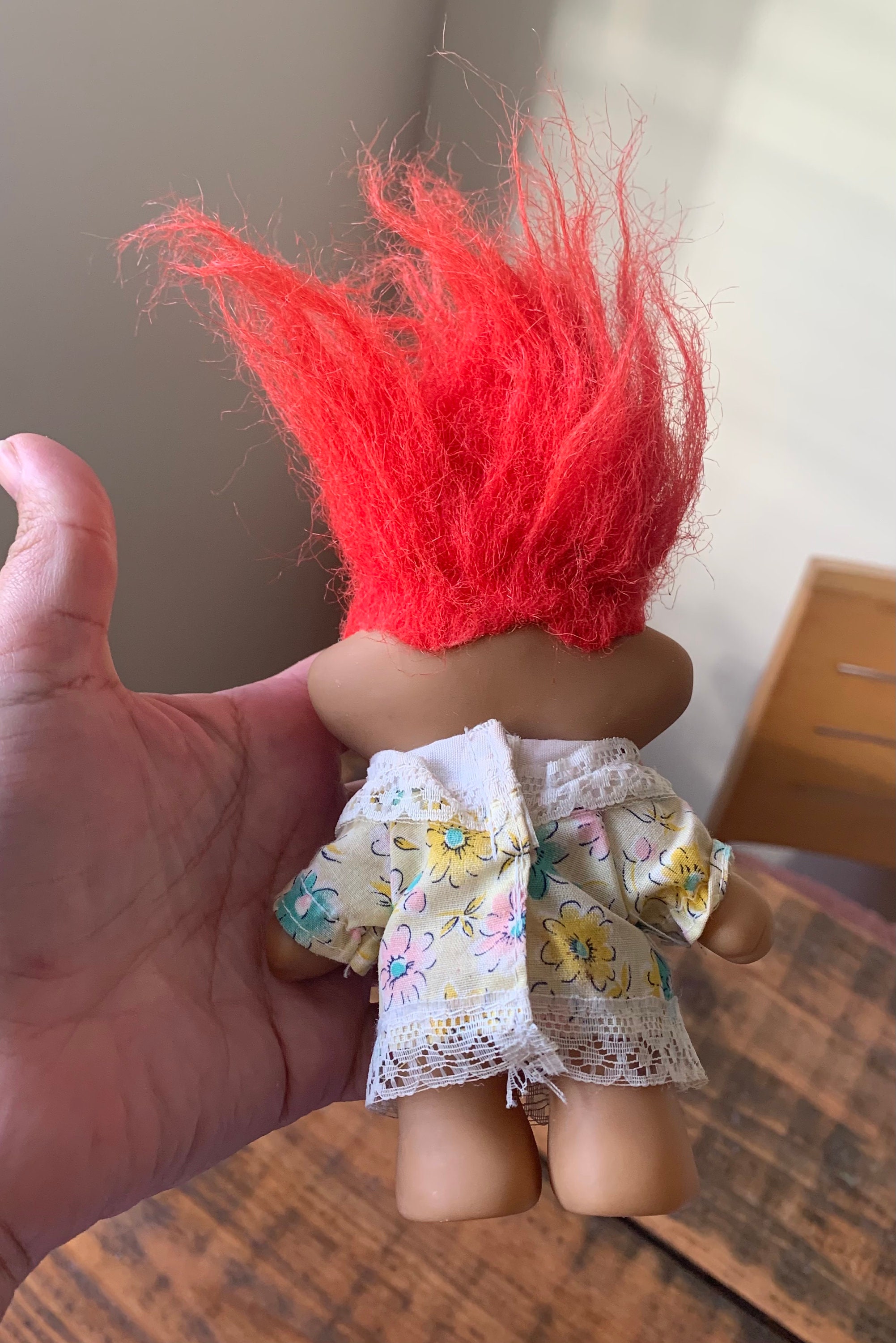 Vintage 1980s 1990s Red Hair Troll Doll in Floral Dress - Etsy UK