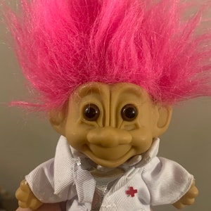 Vintage 1980s 1990s Russ Pink Hair Troll Doctor GP - Etsy