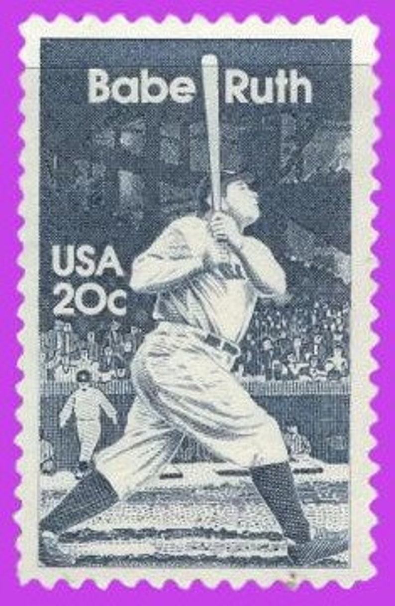10 BABE RUTH BASEBALL Usa Postage Stamps Unused, Bright, Post Office ...