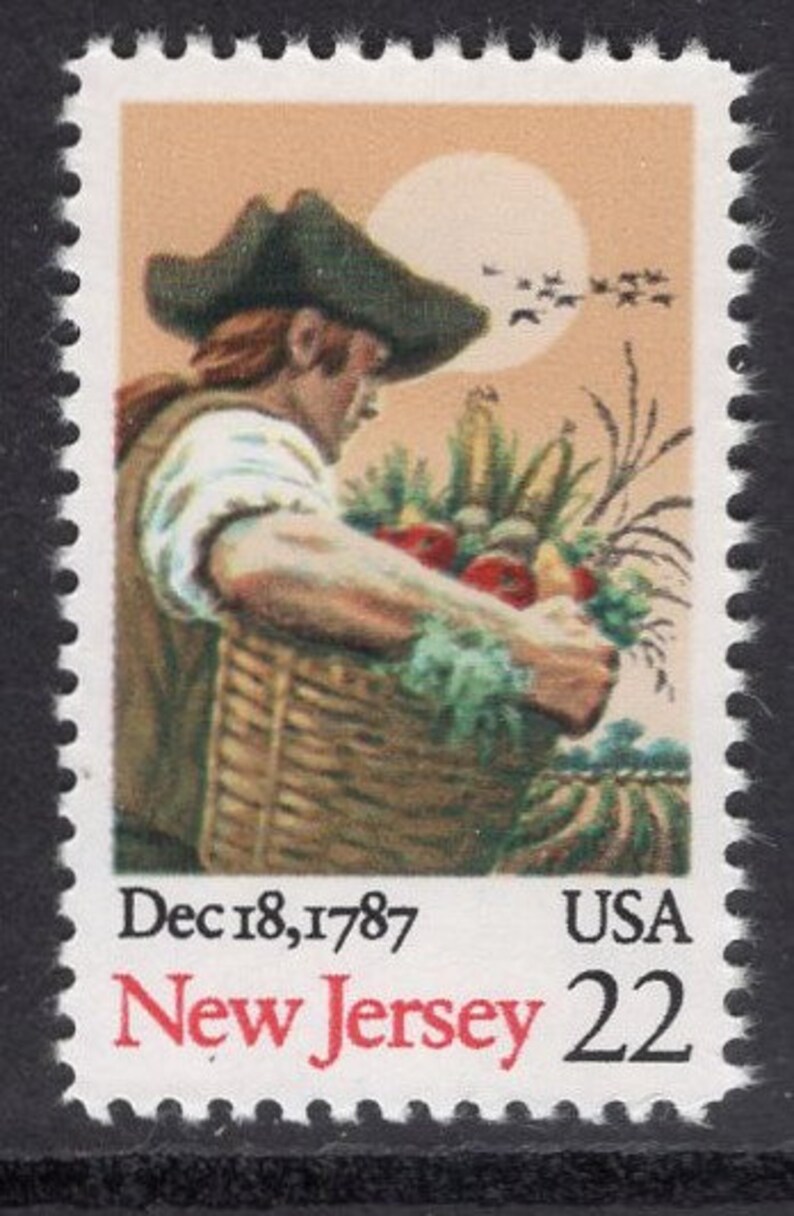 10 NEW JERSEY Statehood Unused Fresh Bright US Postage Stamps - Etsy