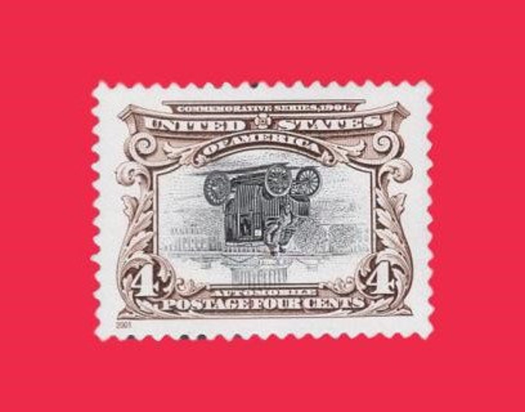 Two 2 AUTOMOBILE INVERTED CENTER Stamps Pan-am Exhibit Unused Bright ...