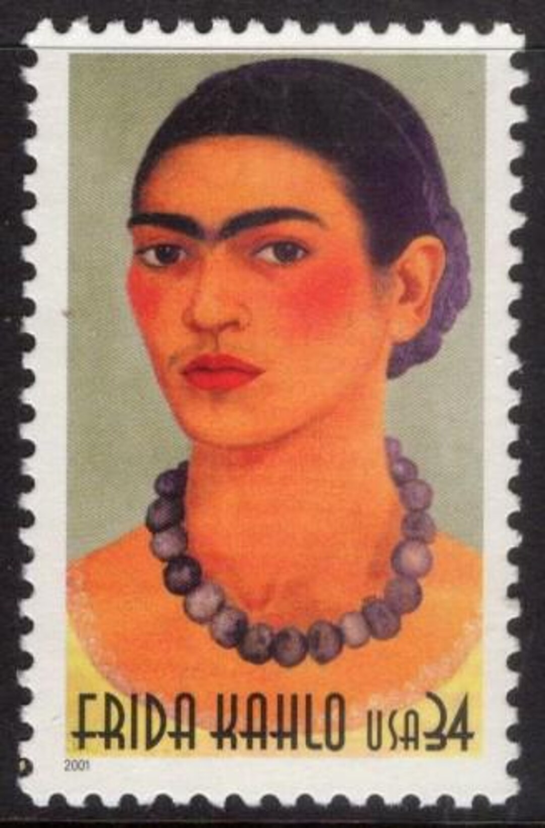 10 FRIDA KAHLO ARTIST Postage Stamps Self-portraits Nature Mexican ...